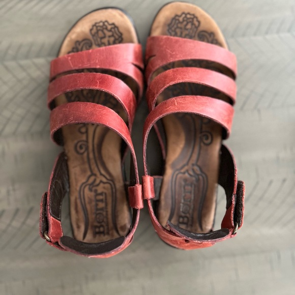 Born | Shoes | Born Kates Womens Red Leather Strappy Gladiator Low ...